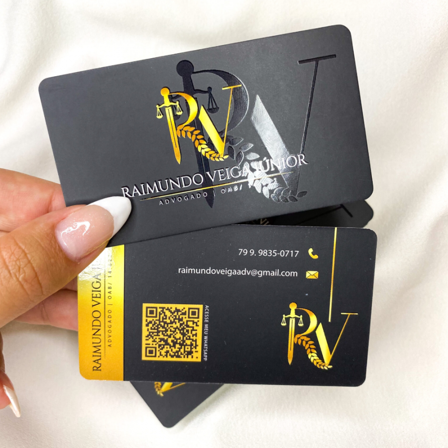 Cartão de Visita Fosco com Laminação Fosca e Verniz Localizado 9x5cm ...